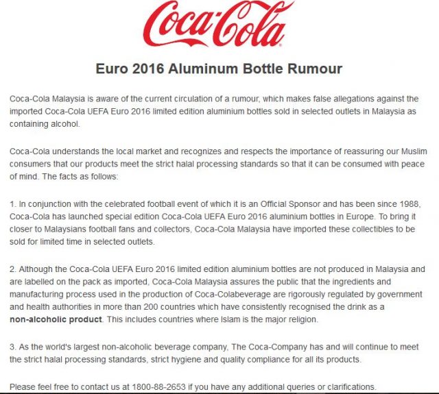 Missing halal logo gets Coca-Cola in big trouble - Mini Me Insights