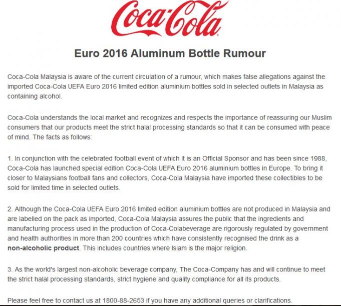 Missing halal logo gets Coca-Cola in big trouble - Mini Me Insights