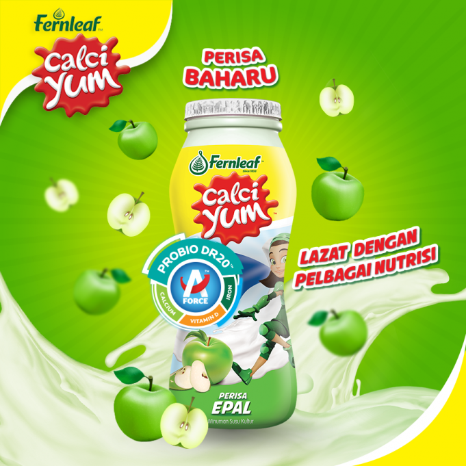New Fernleaf CalciYum apple flavoured cultured milk drink - Mini Me ...