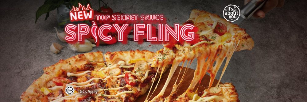 Domino's Pizza Top Secret Sauce Spicy Fling Pizzas with Spicy Crunchy ...