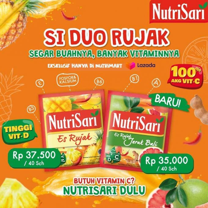 NutriSari comes with Es Rujak Jeruk Bali and Apel Jeruk flavours - Mini ...
