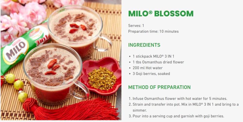 Nestle Malaysia has created three delicious Milo recipes for Chinese ...