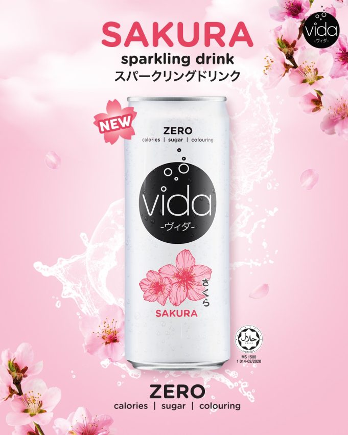 New Vida Zero Sakura Sparkling Drink is free from calories, sugar and ...