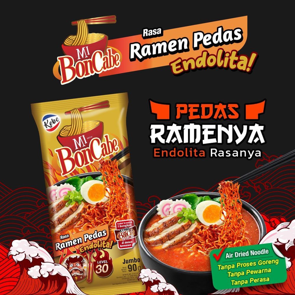 New Mi BonCabe Ramen Pedas Endolita Level 30 launched in Indonesia ...
