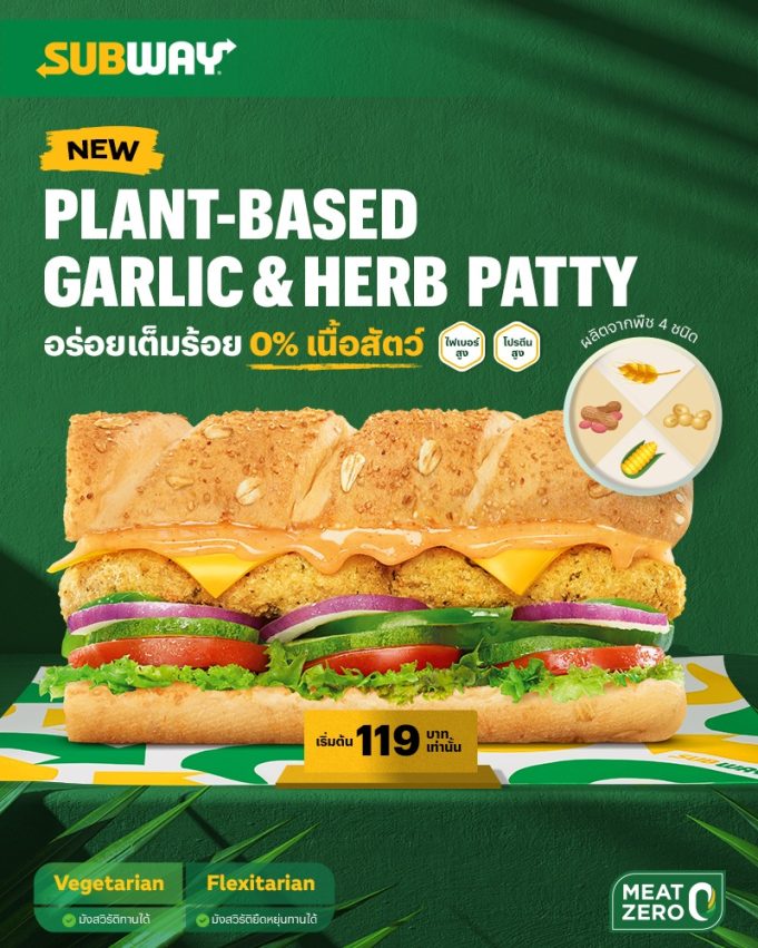 Subway launches Plant-Based Garlic & Herb Patty featuring Meat Zero ...