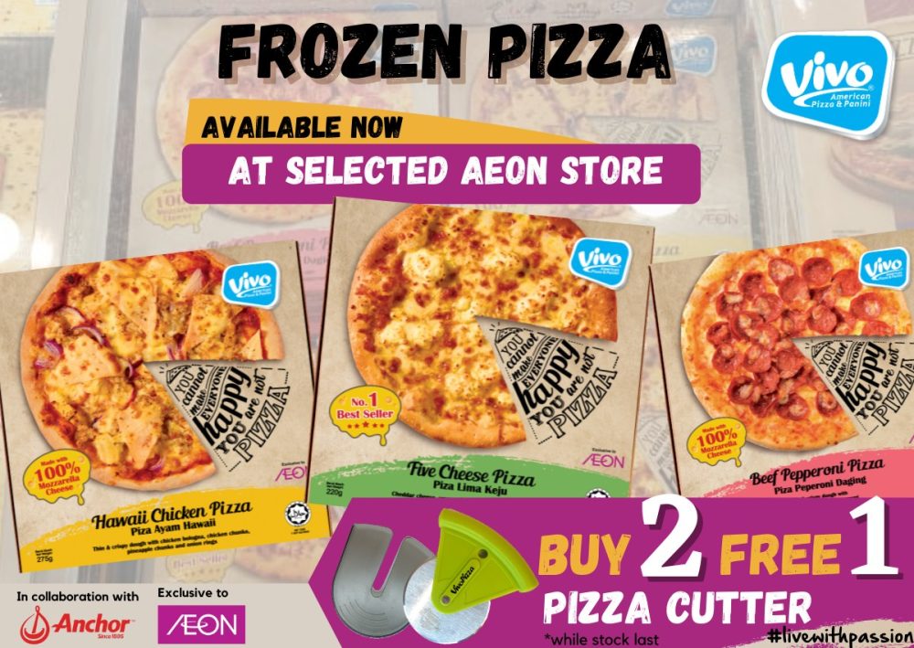 Vivo Pizza frozen pizzas now available at selected AEON in Malaysia ...