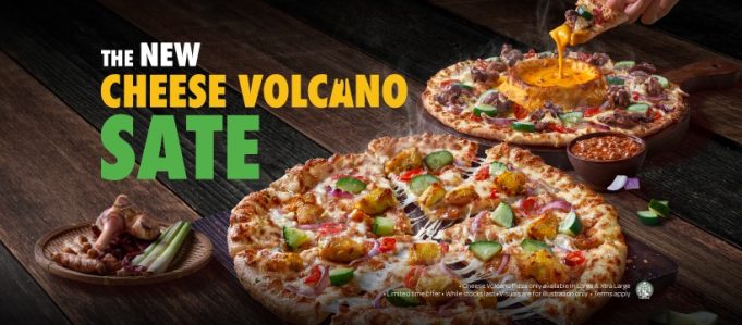 Cheese Volcano pizza by Domino's Pizza Malaysia now with Beef Sate ...