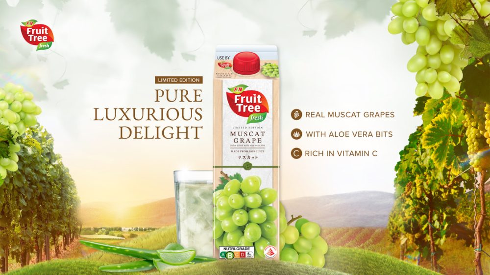 Elevate every moment with the limited-edition F&N FRUIT TREE FRESH Muscat Grape Juice Drink with ...
