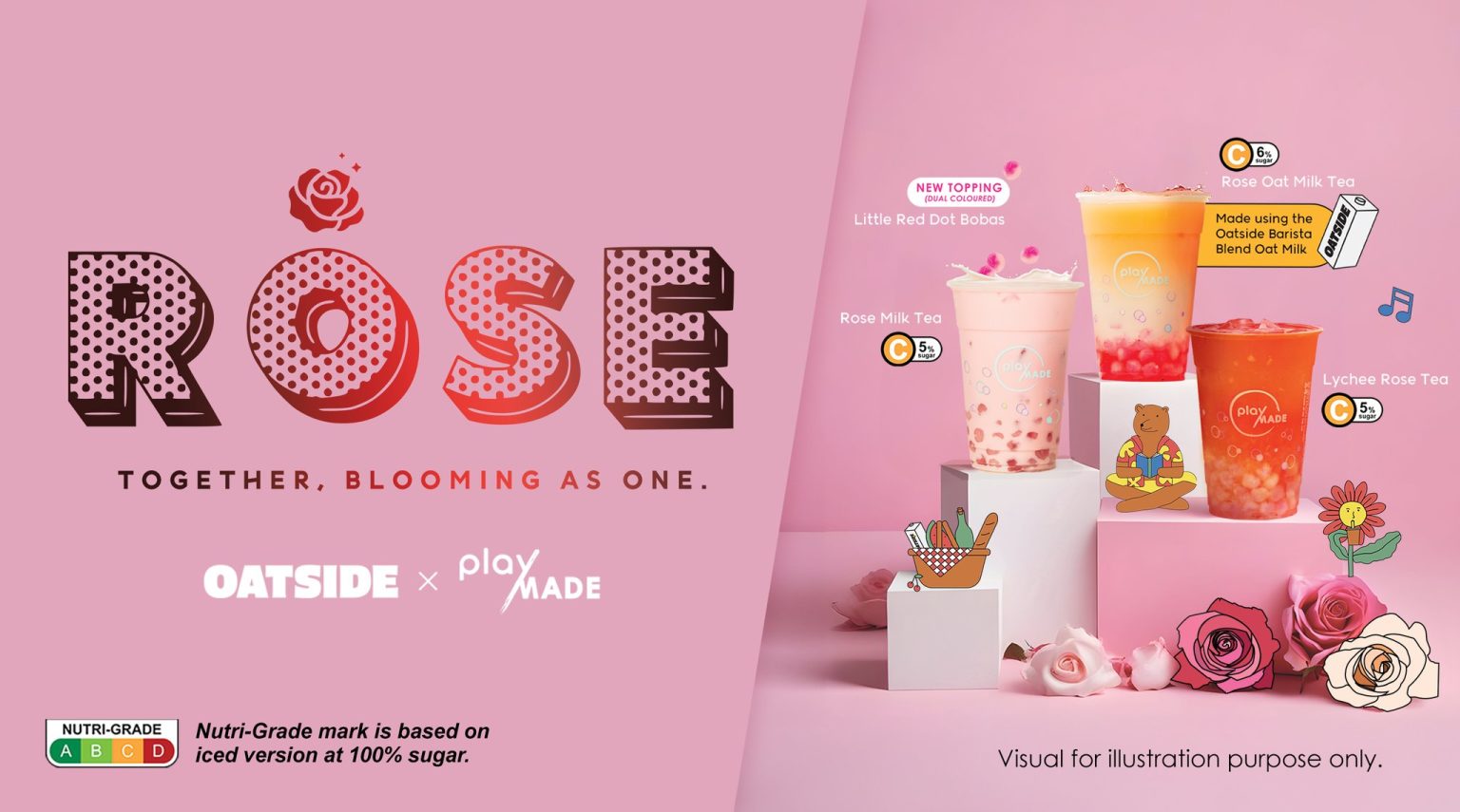 PlayMade new Rose series include Rose Oat Milk Tea curated with Oatside ...