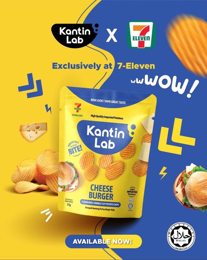 Kantin Lab and 7-Eleven Malaysia drop cheese burger potato chips - Mini ...